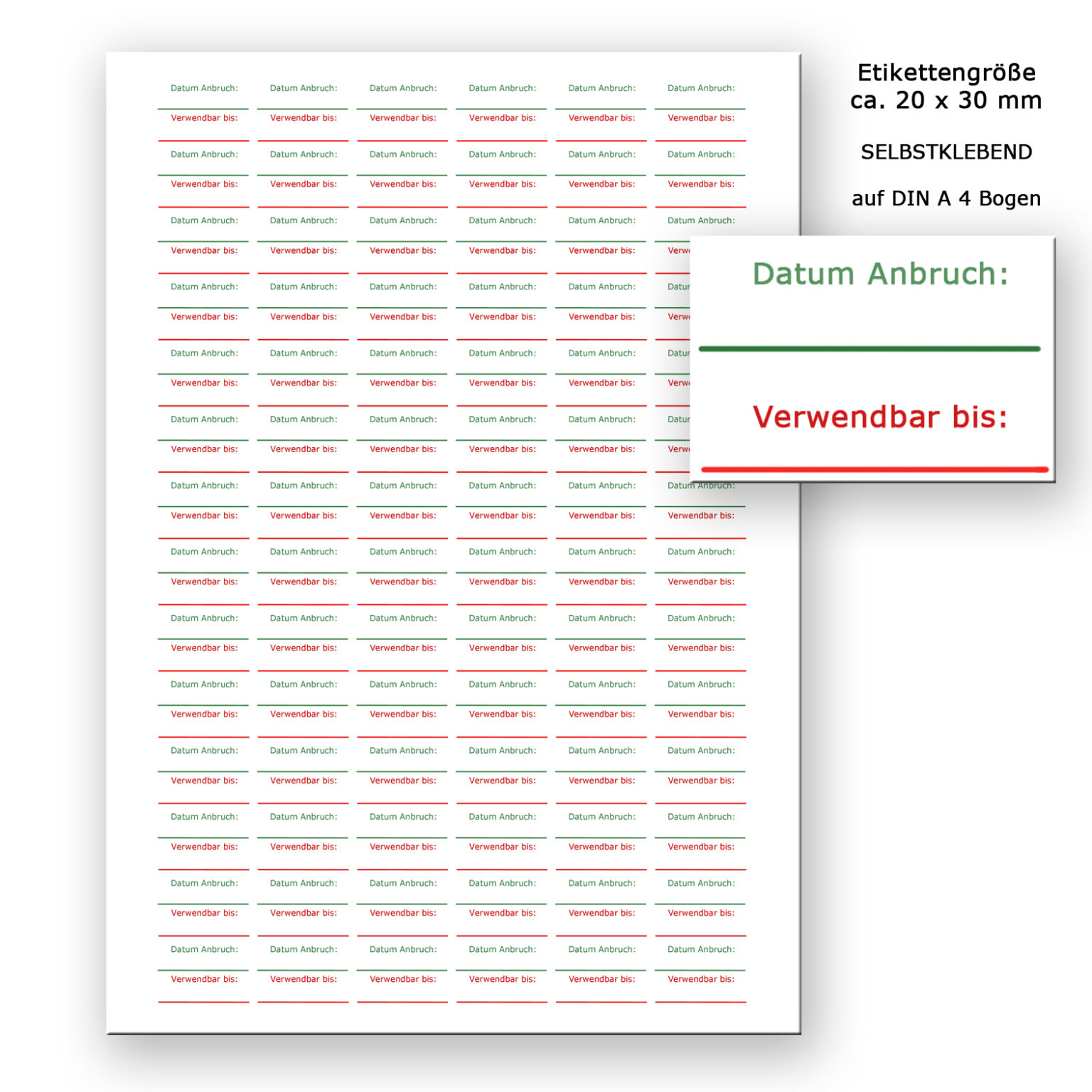 Anbruchetiketten - Haltbarkeitsetiketten