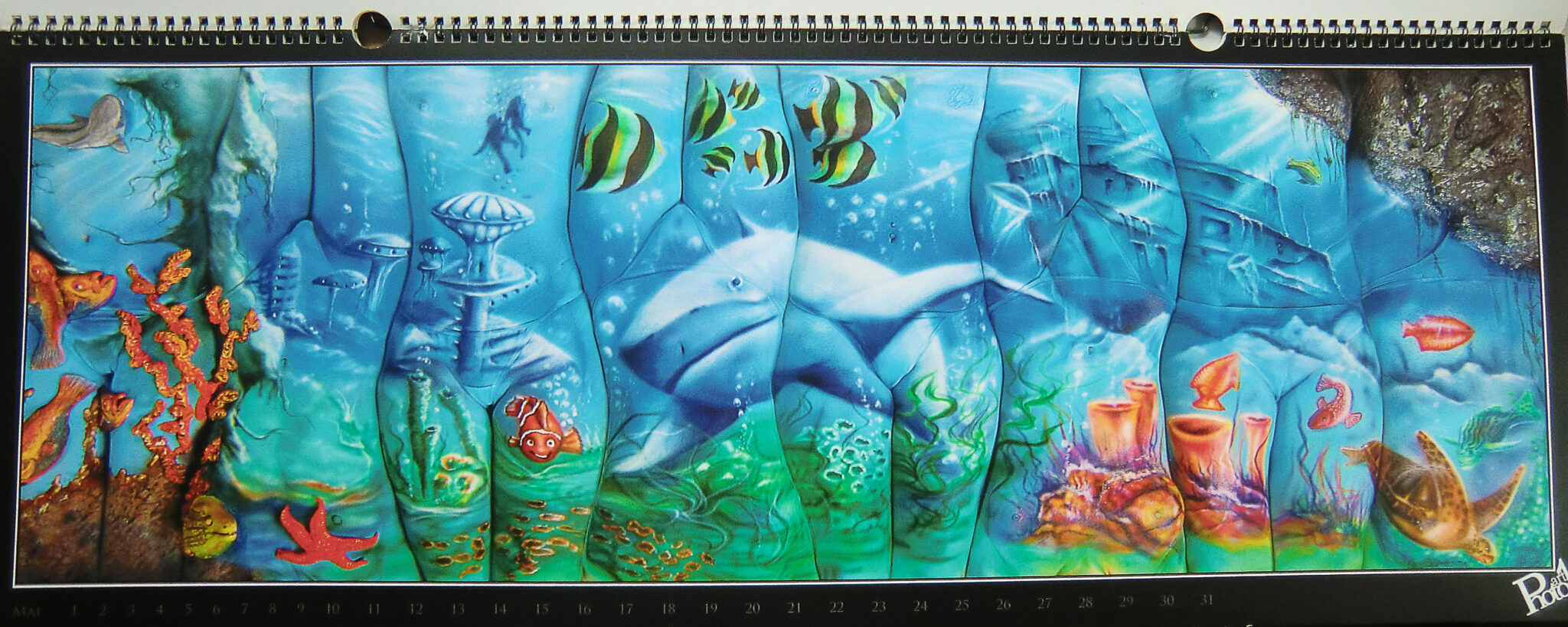 BODYPAINTING Kalender, immerwährend / LIMITIERT / Panoramaformat